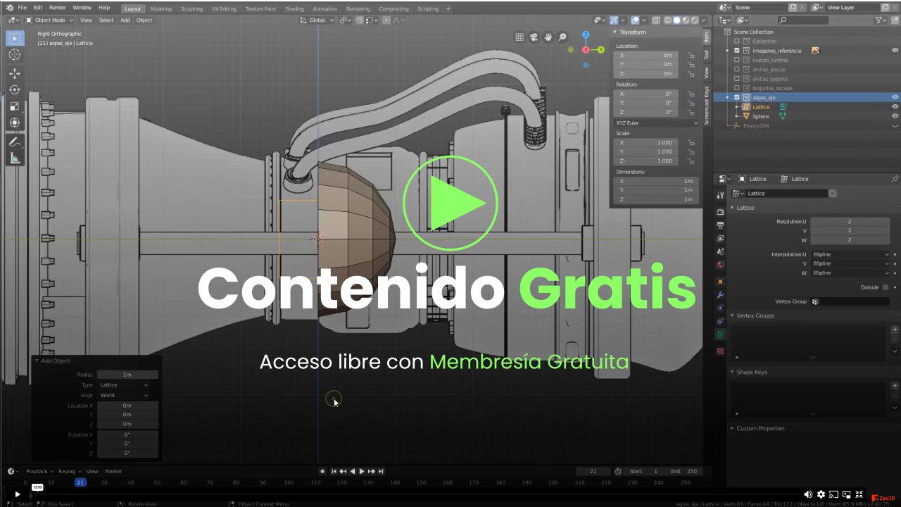 Modelando el eje de las aspas | La Academia de Zao3D