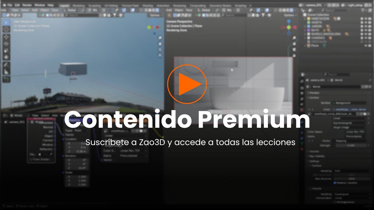 Iluminación. Baño | La Academia de Zao3D