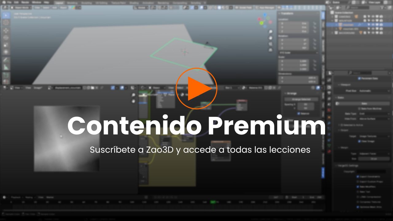 Baking del Displacement para exportar el terreno | La Academia de Zao3D